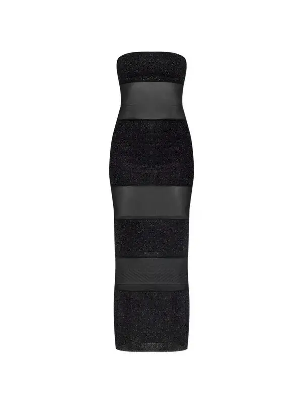 Oseree Sheer-panel Strapless Maxi Dress