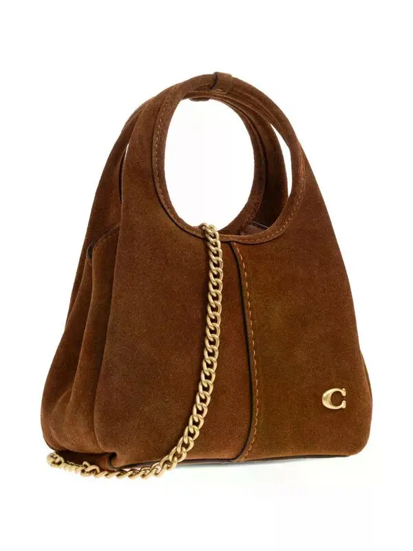 COACH Chain Leather Tote Bag - Brown