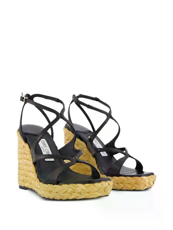 JIMMY CHOO Ayla Wedge-heel Sandals - Black
