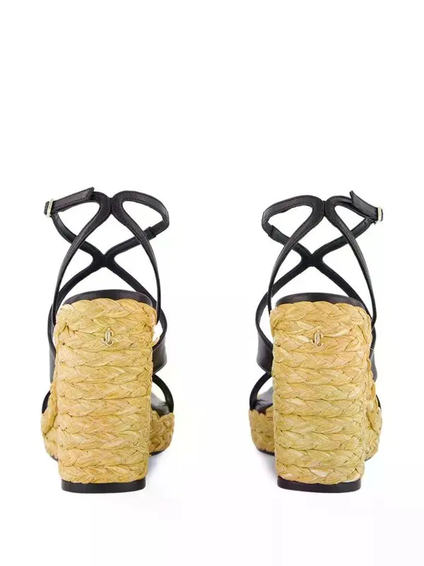 JIMMY CHOO Ayla Wedge-heel Sandals - Black