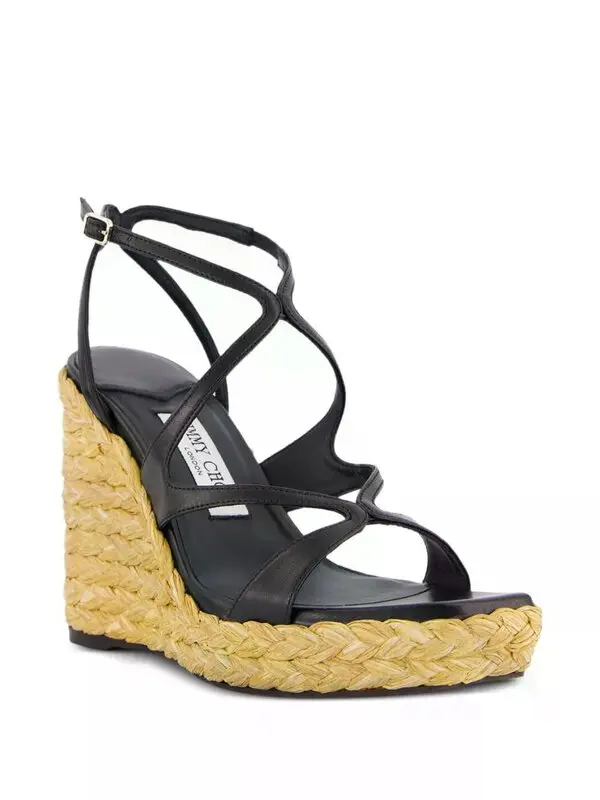 JIMMY CHOO Ayla Wedge-heel Sandals - Black