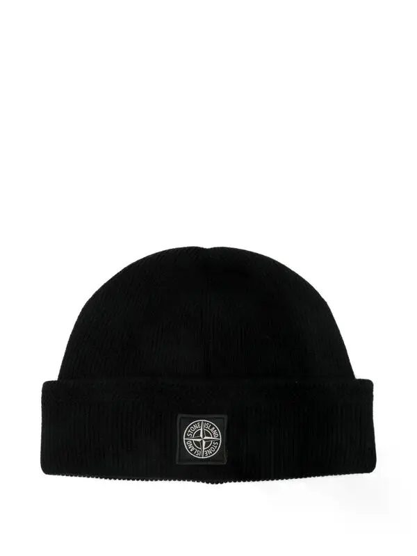 Stone Island Compass Beanie Hat - Black