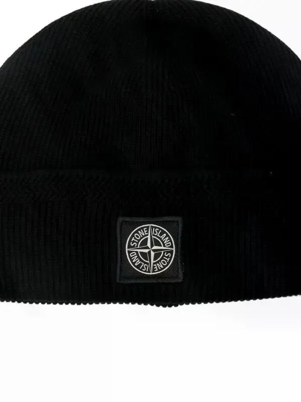 Stone Island Compass Beanie Hat - Black
