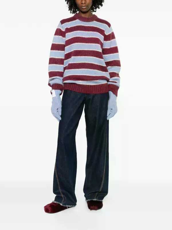CHARLES JEFFREY Striped Gloves Sweater