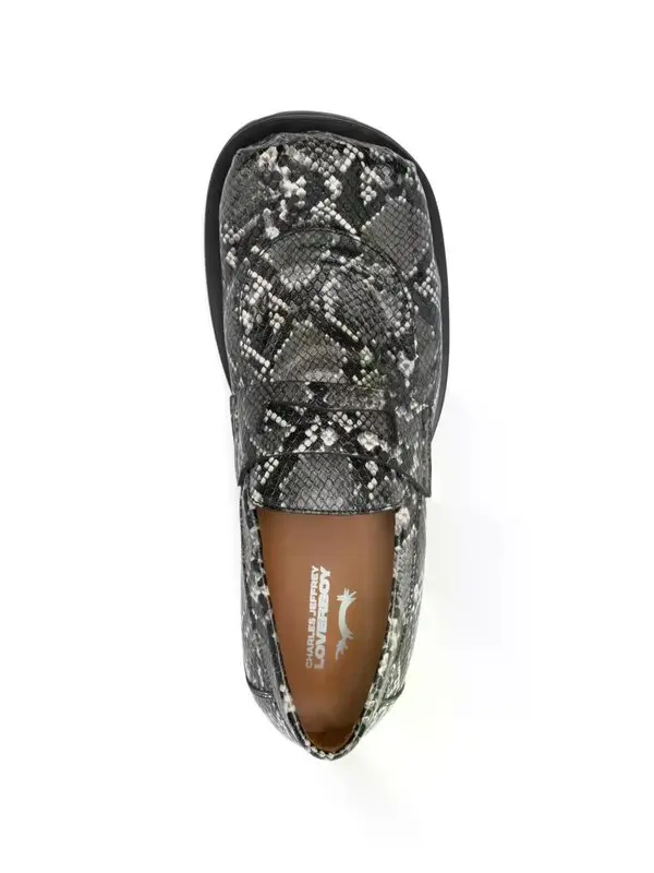 CHARLES JEFFREY Snakeskin-effect Loafers