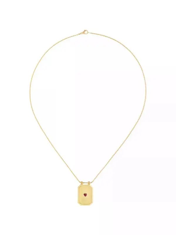 MARIE LICHTENBERG Scapular Love Ruby Pendant Necklace - Gold