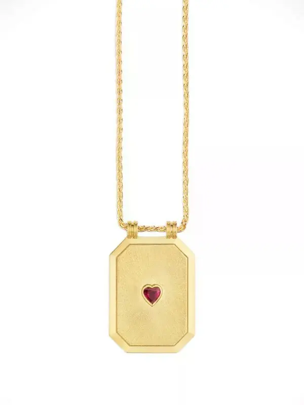 MARIE LICHTENBERG Scapular Love Ruby Pendant Necklace