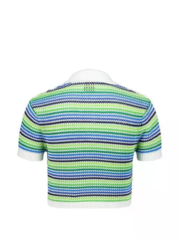Casablanca Striped Button-up Polo Shirt