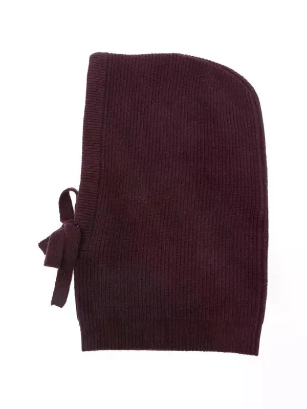 LANEUS Tie-detail Ribbed Balaclava - Brown