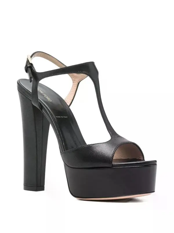 TOM FORD T-strap Heeled Sandals - Black