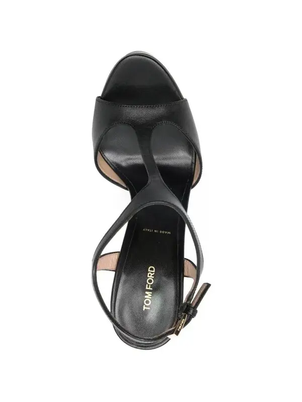 TOM FORD T-strap Heeled Sandals - Black