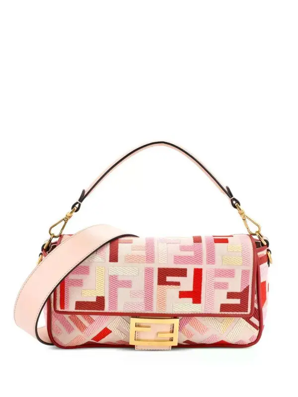 Fendi Baguette Nm Bag Zucca Embroidered Canvas Medium
