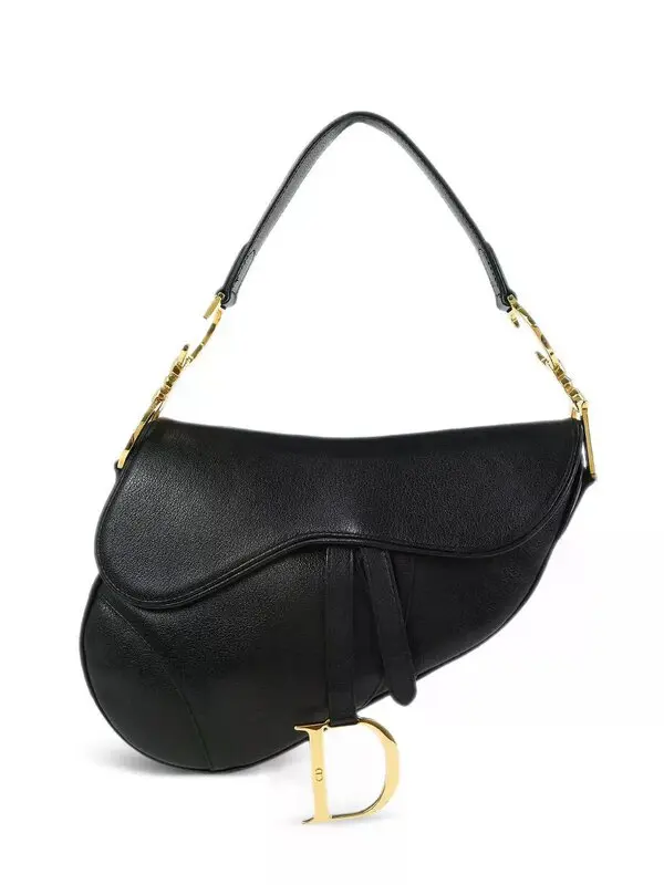 Dior 2001 D Charm Saddle Handbag - Black