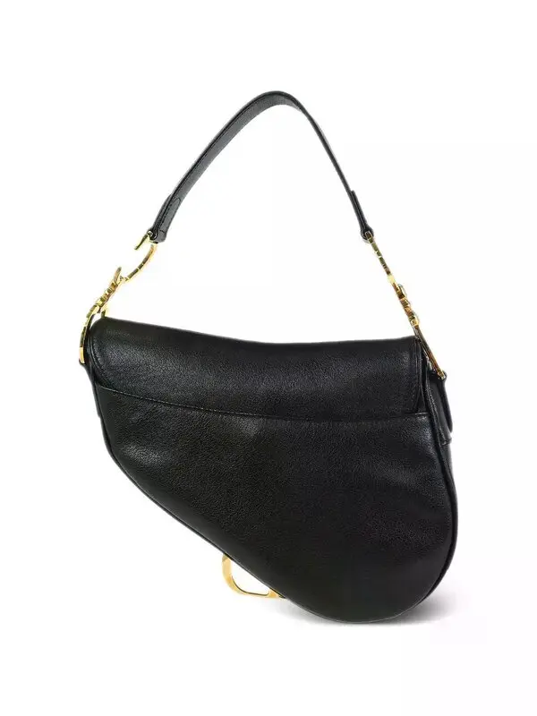 Dior 2001 D Charm Saddle Handbag - Black
