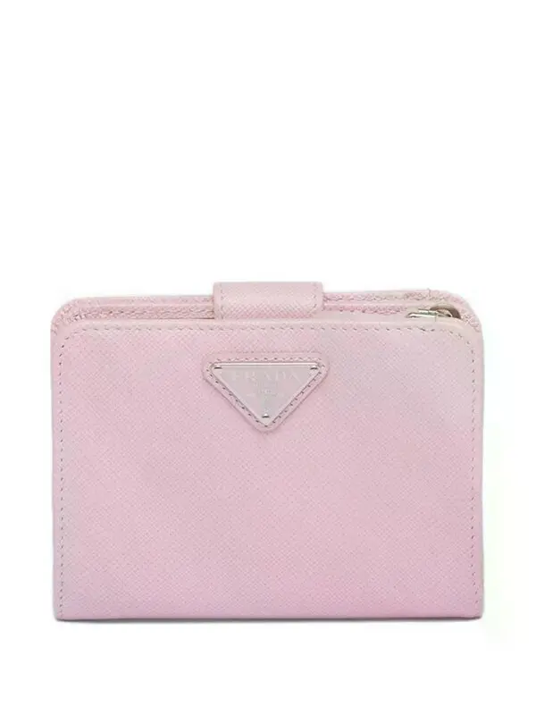 Prada Small Triangle-logo Leather Wallet - Pink