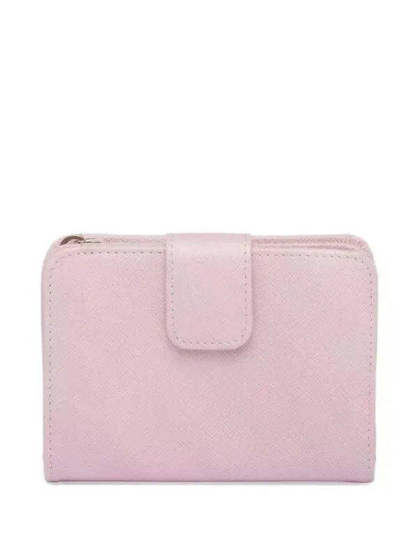 Prada Small Triangle-logo Leather Wallet - Pink