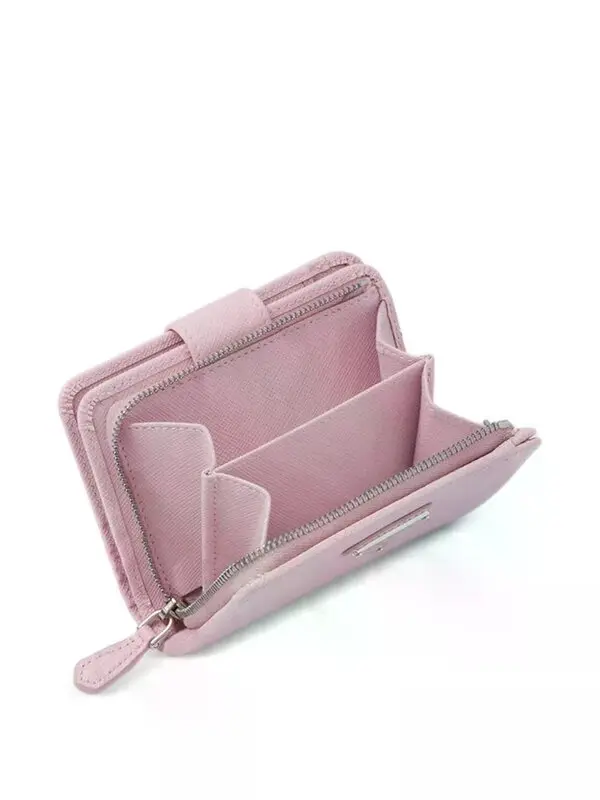 Prada Small Triangle-logo Leather Wallet - Pink