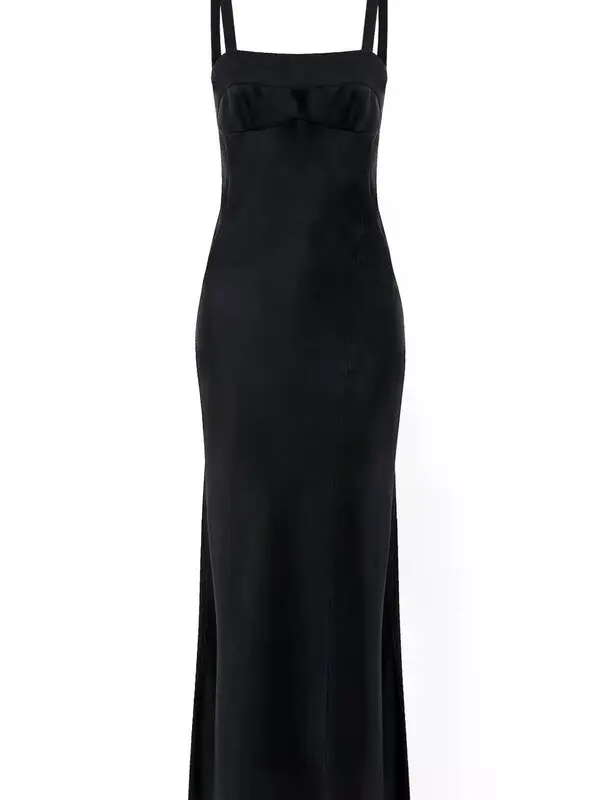 victoria beckham cami floor length dress Bright Indigo Twist Draped Gown line silhouette Victoria Beckham Cami Floor-Length Dress