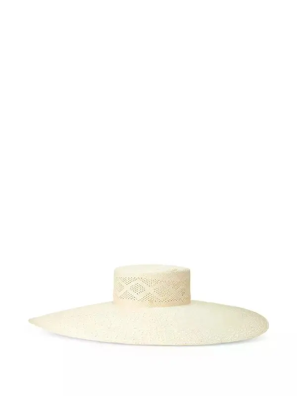 MAISON MICHEL Big Ursula Wide Brim Hat - Neutrals