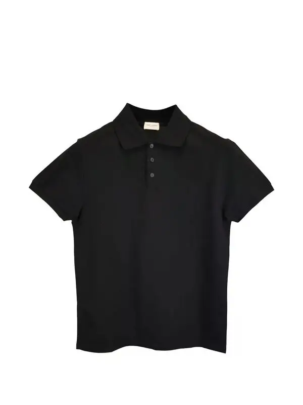 Saint Laurent Logo-embroidered Polo Shirt - Black