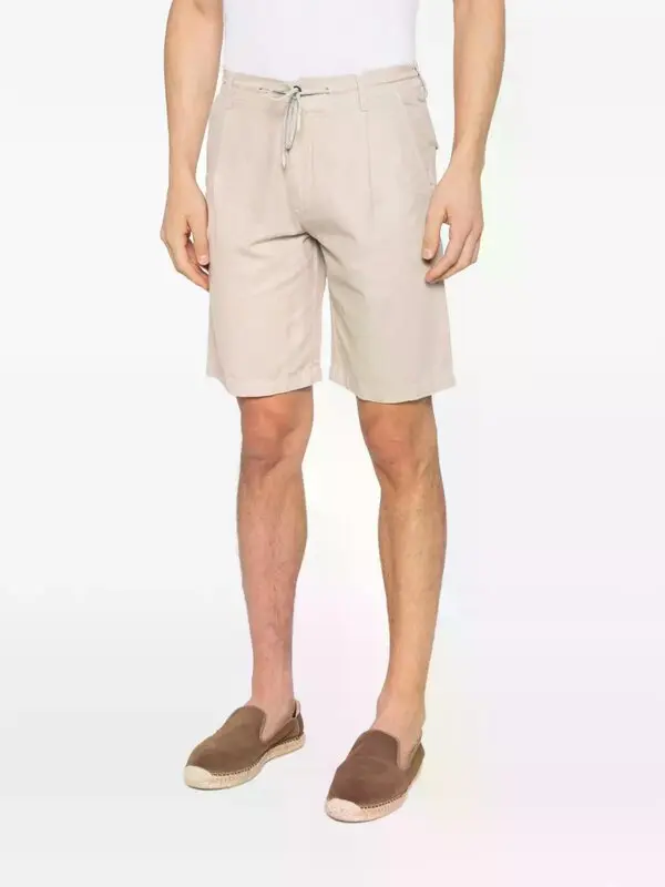 Eleventy Pleated Drawstring Shorts - Neutrals