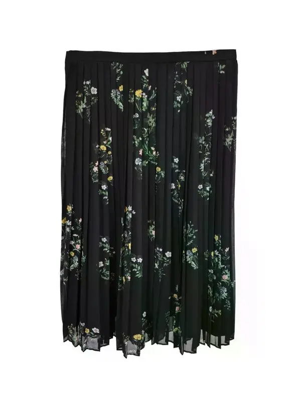 Max Mara Pleated Floral-print Skirt