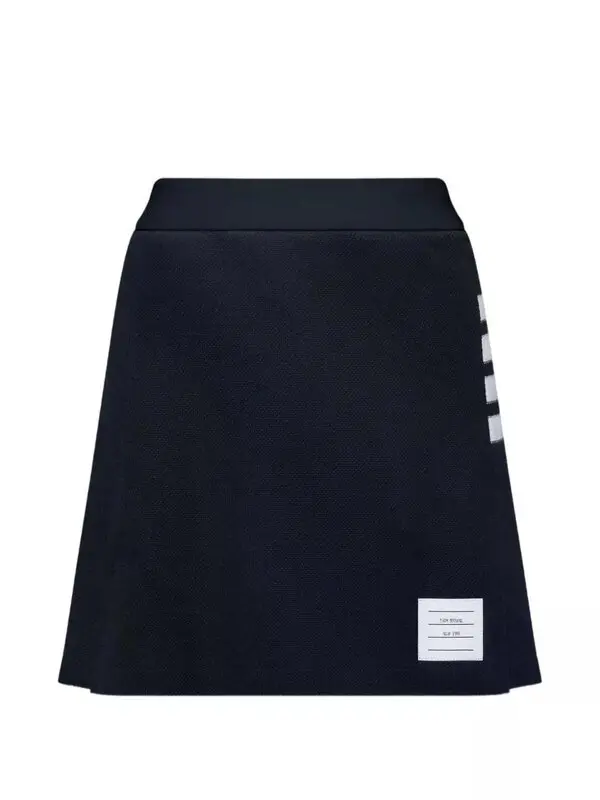 Thom Browne Textured Piqué 4-bar Pleat Mini Skirt - Blue