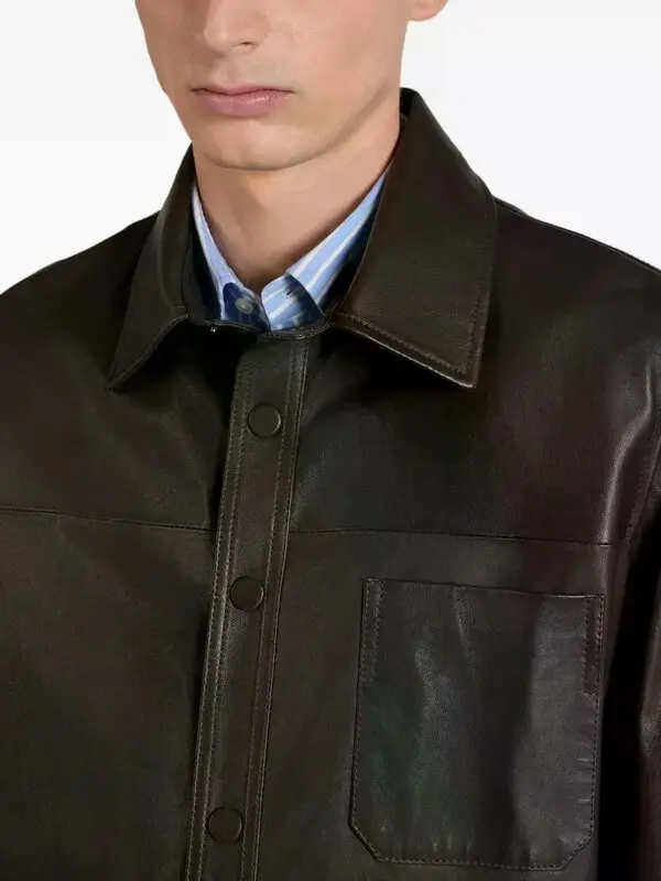 Montedoro Buttoned Leather Overshirt