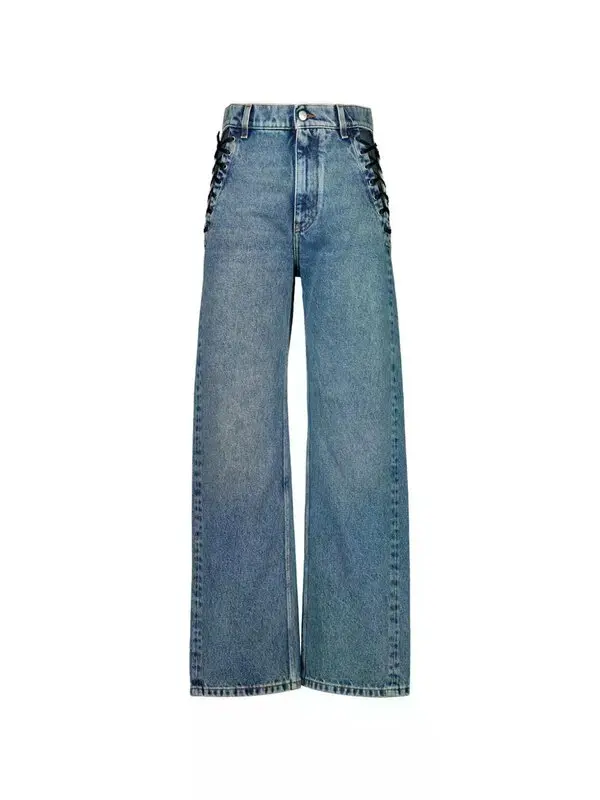 Stella McCartney Wide-leg Jeans With Lace-up Detail
