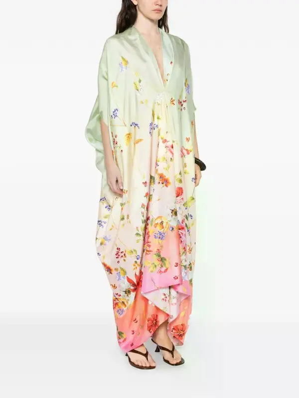 Roberto Cavalli Floral V-neck Kaftan