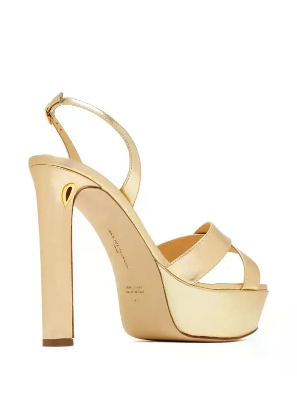 Jennifer Chamandi Leonardo 130 Criss Cross Heeled Sandals