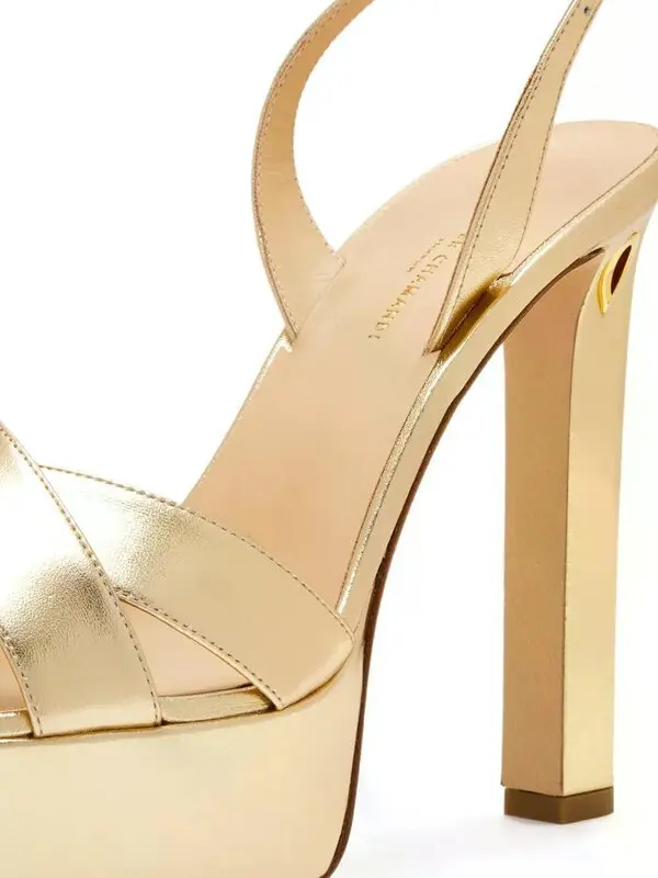 Jennifer Chamandi Leonardo 130 Criss Cross Heeled Sandals