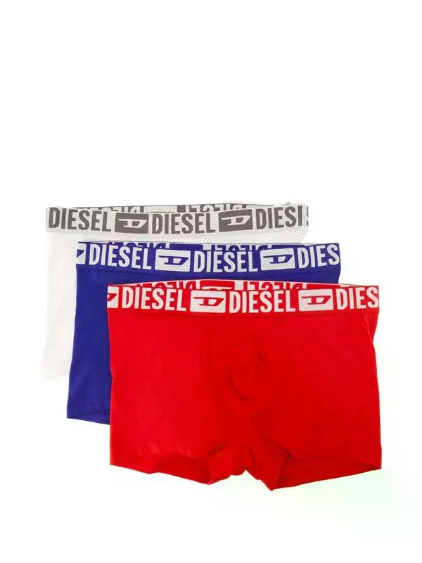DIESEL® Logo Elastic Cotton Boxers Set Of Three - White