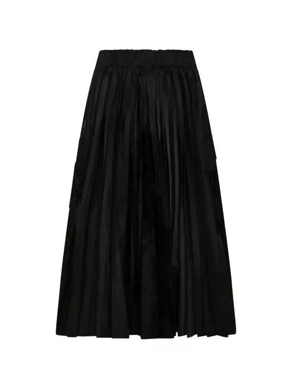 Sacai Nylon-Twill Pleated Cargo Midi Skirt - Black | Editorialist