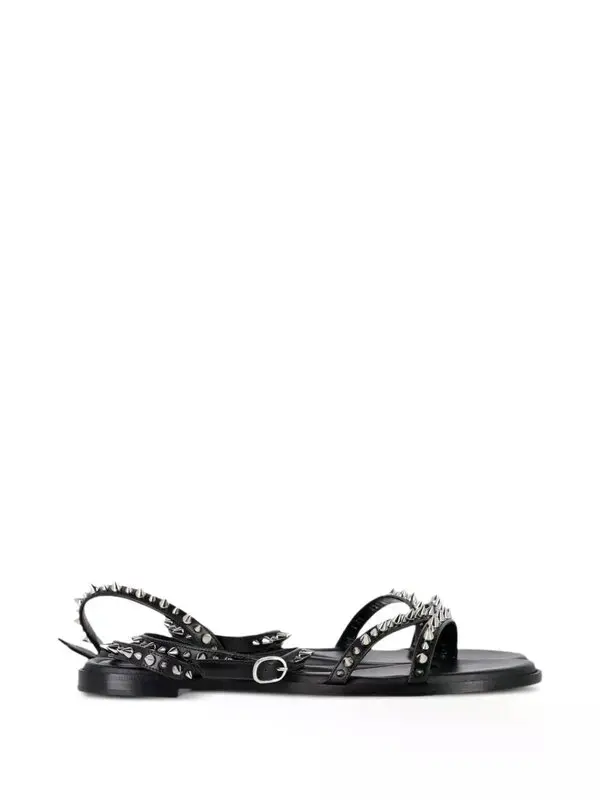 Alexander McQueen Studded Strappy Flat Sandals - Black