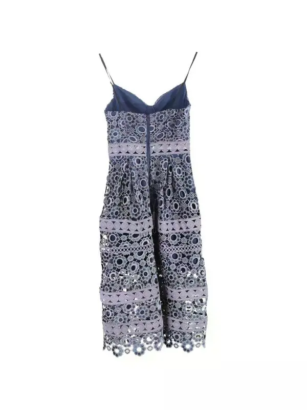 SELF-PORTRAIT Lace-patterned Sleeveless Midi Dress