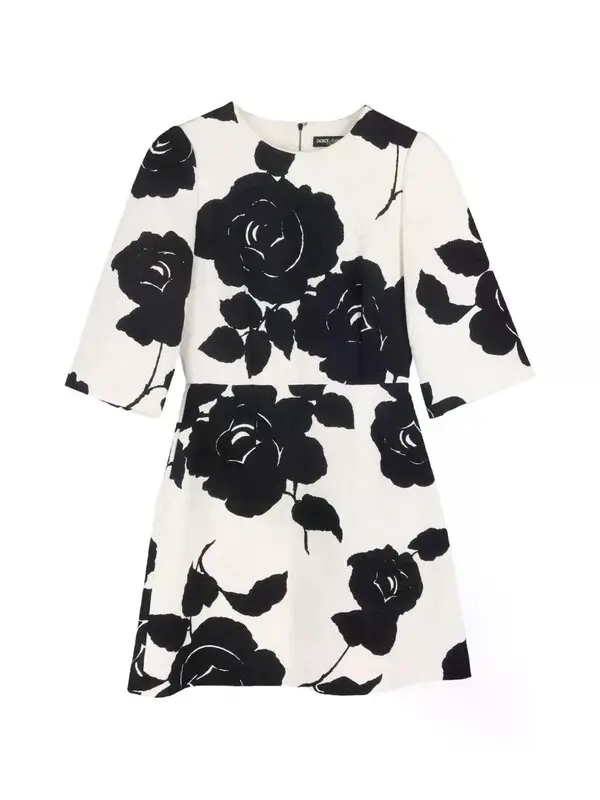 Dolce & Gabbana Floral-print Mini Dress - White