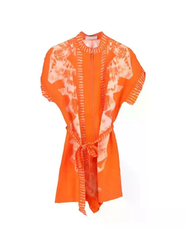 Zimmermann Lulu Tie-dye Zipped Playsuit - Orange