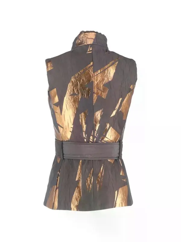 Escada Metallic-print Quilted Gilet