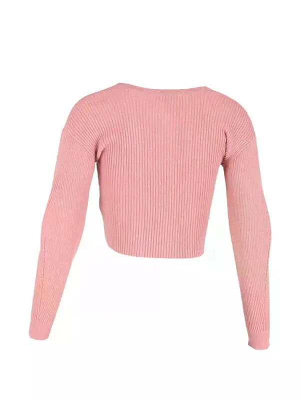 SELF-PORTRAIT Ribbed Cropped Sweater