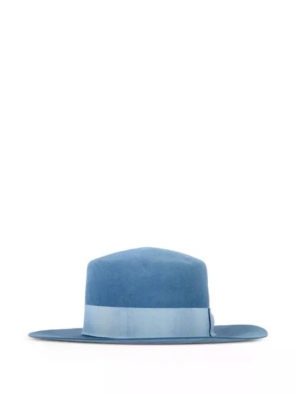 Saint Laurent Ribbon Fedora Hat - Blue