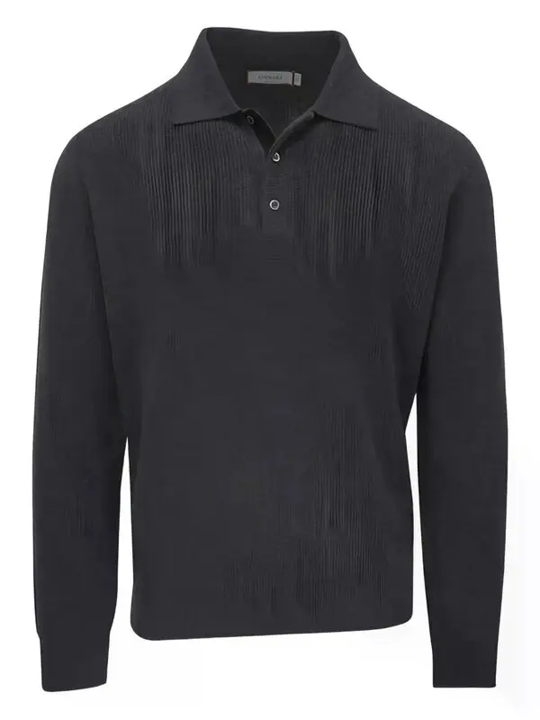 Canali Long-sleeve Buttoned Polo Shirt
