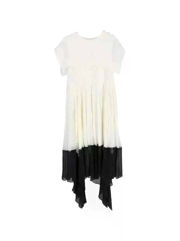 Chloé Square-collar Pleated Midi Dress