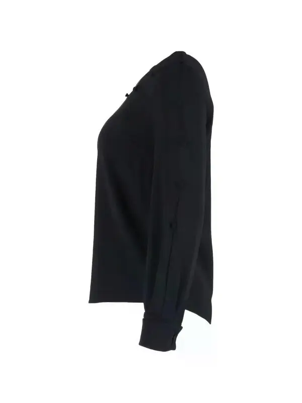 Oscar De La Renta Long-sleeve Bateau Blouse - Black