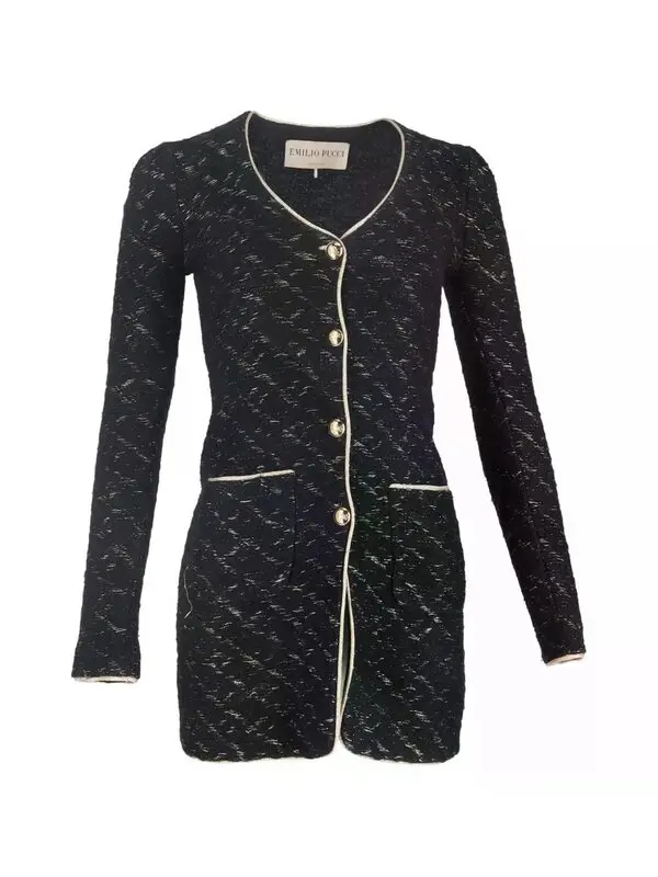 Emilio Pucci Single-breasted Coat With Gold-tone Trim