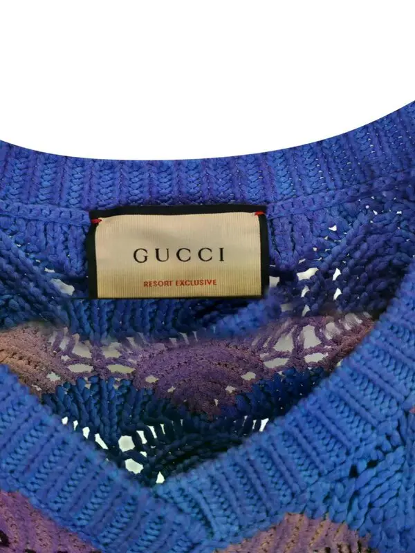 Gucci Duck-embroidered V-neck Sweater