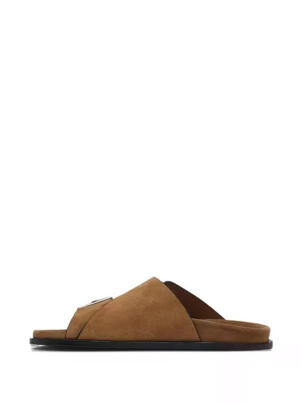 ALOHAS Alba Buckle Suede Sandals - Brown