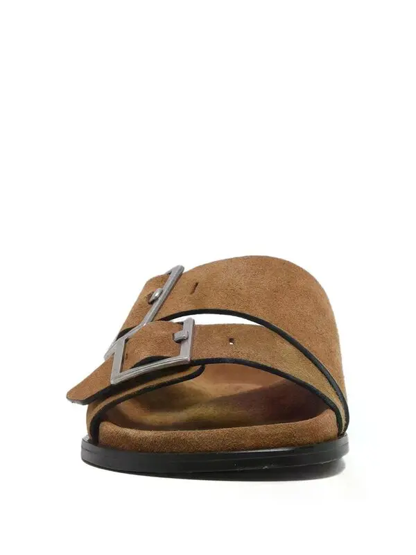 ALOHAS Alba Buckle Suede Sandals - Brown