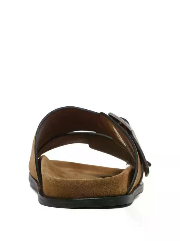 ALOHAS Alba Buckle Suede Sandals - Brown