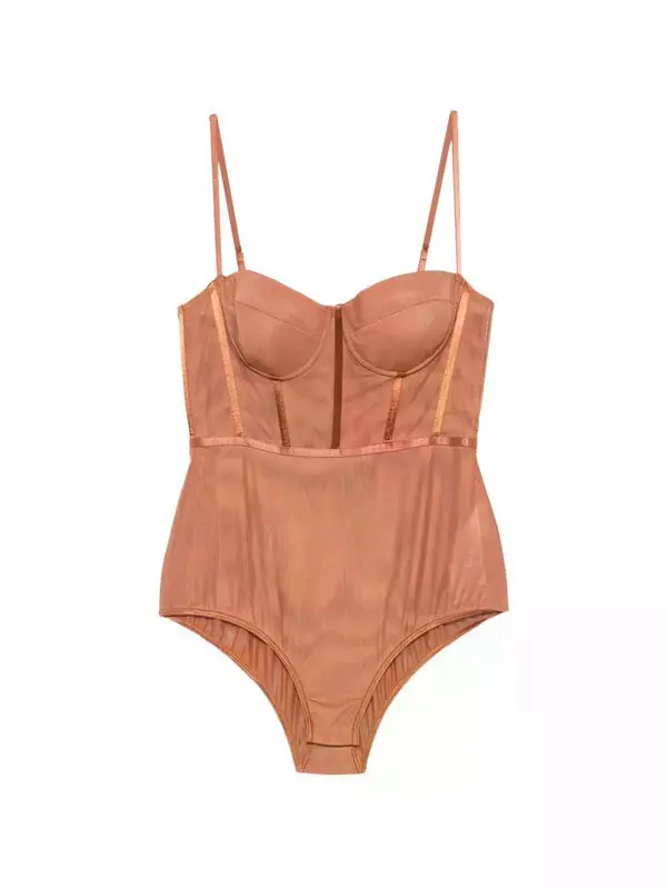 Zimmermann Ribbon-trim Corset Bodysuit - Orange